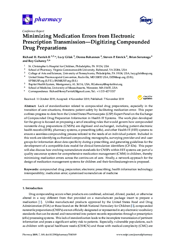 (PDF) Minimizing Medication Errors from Electronic Prescription Transmission—Digitizing ...