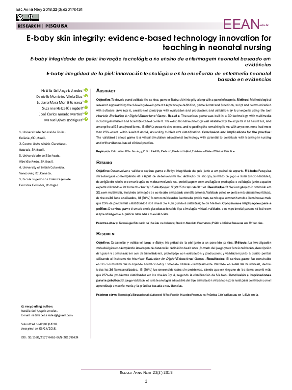 (PDF) E-baby skin integrity: evidence-based technology innovation for ...