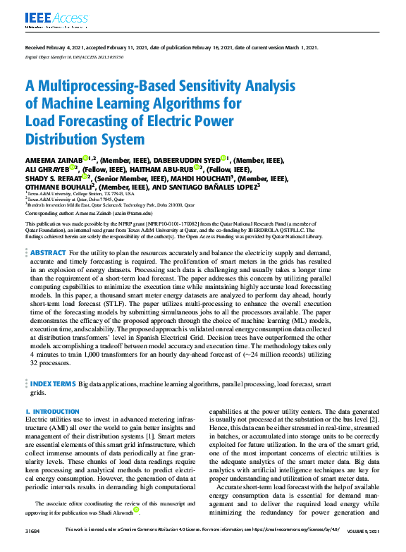Pdf A Multiprocessing Based Sensitivity Analysis Of Machine Learning