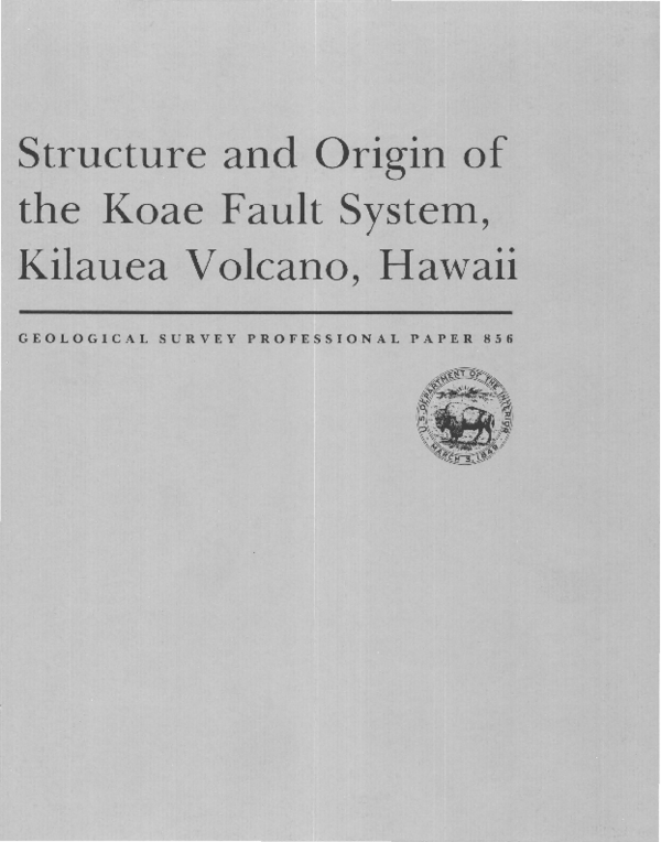 (PDF) Structure and origin of the Koae fault system, Kilauea Volcano ...
