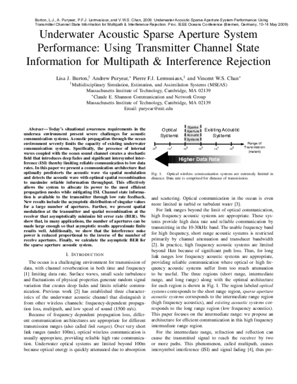 (PDF) Underwater acoustic sparse aperture system performance: Using ...