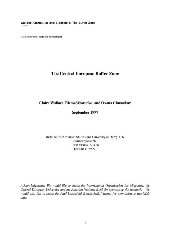 (PDF) The Central European Buffer Zone