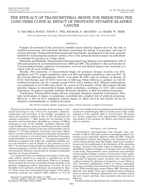 (PDF) The Efficacy of Transurethral Biopsy for Predicting the Long-Term ...