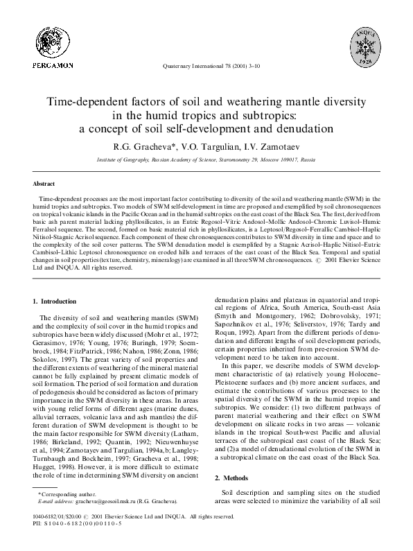 (PDF) Time-dependent factors of soil and weathering mantle diversity in ...