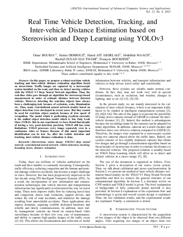 (PDF) Real Time Vehicle Detection, Tracking, and Inter-vehicle Distance Estimation based on ...