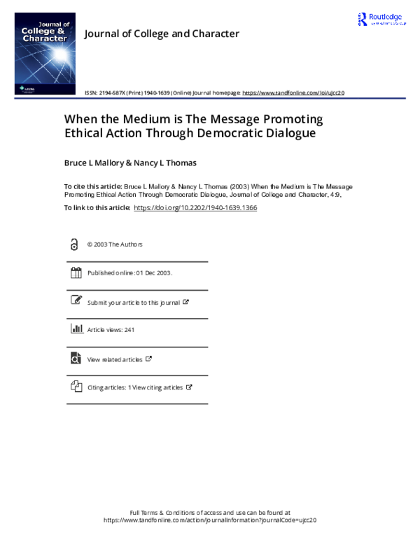 (PDF) When the medium is the message: Promoting ethical action through ...