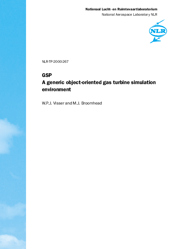 Pdf Gsp A Generic Object Oriented Gas Turbine Simulation Environment