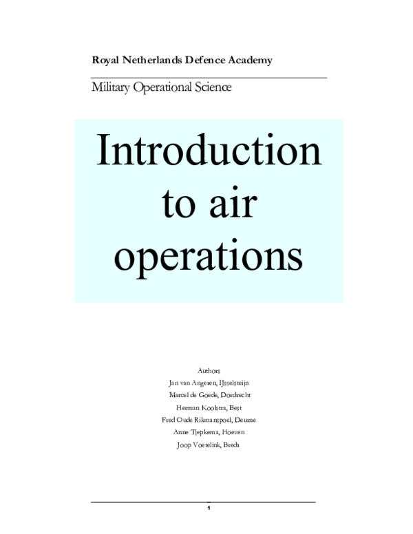 (PDF) Introduction to Air Operations