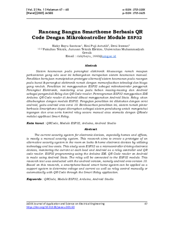 (PDF) Rancang Bangun Smarthome Berbasis QR Code Dengan Mikrokontroller ...
