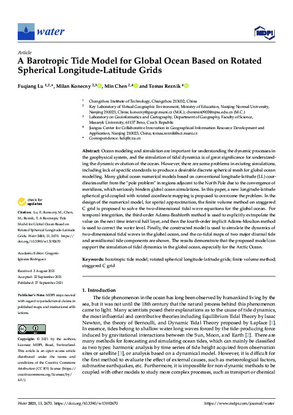 (PDF) A Barotropic Tide Model for Global Ocean Based on Rotated ...
