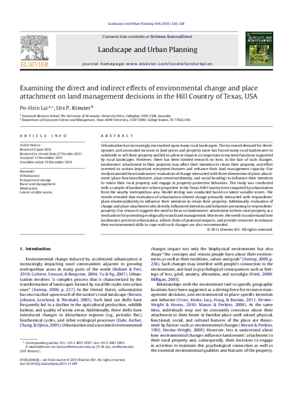 (PDF) Examining the direct and indirect effects of environmental change ...