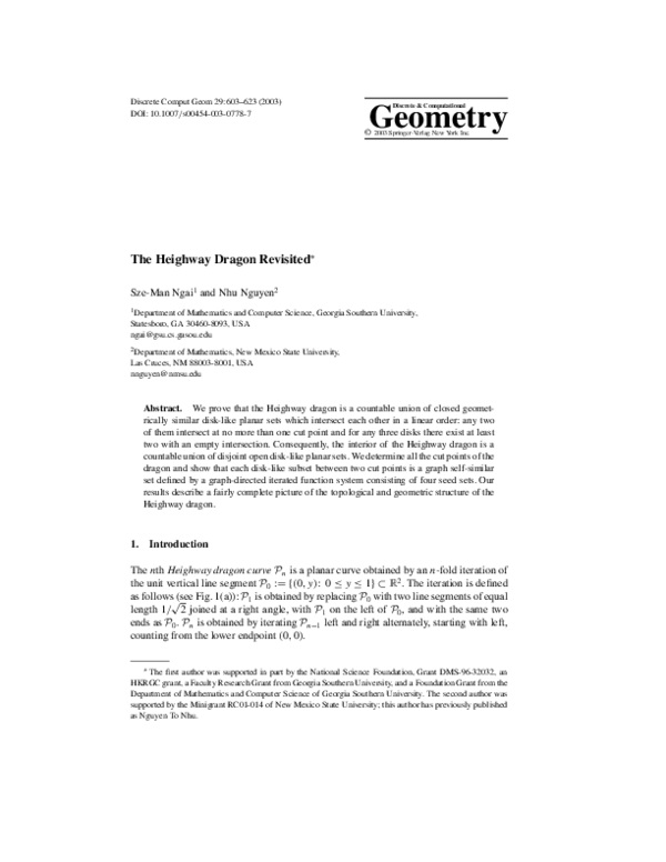 (PDF) The Heighway dragon revisited