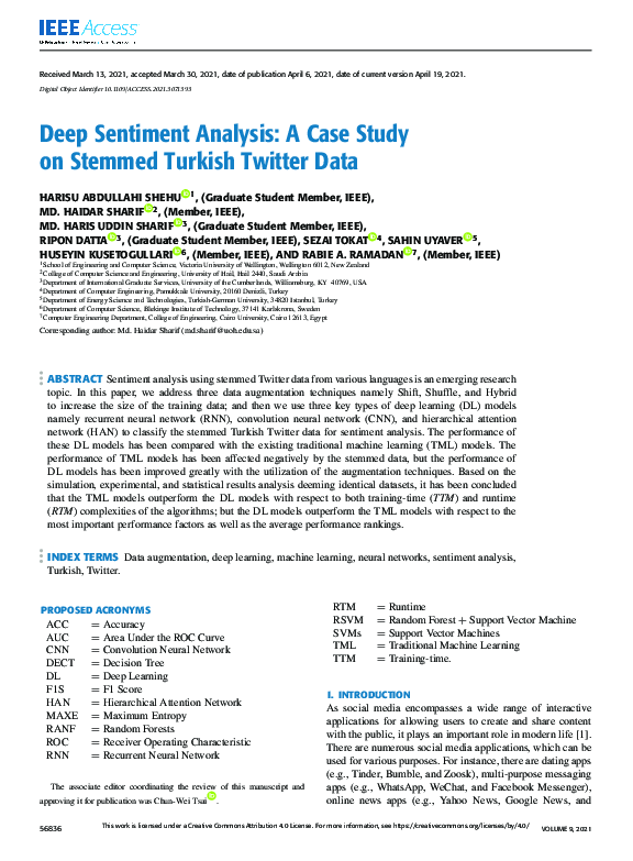 (PDF) Deep Sentiment Analysis: A Case Study on Stemmed Turkish Twitter Data