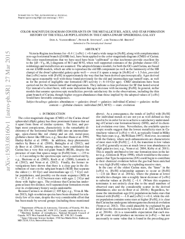 (PDF) Color–Magnitude Diagram Constraints on the Metallicities, Ages ...