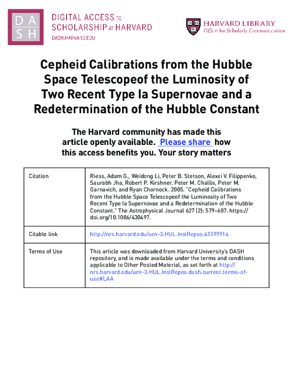 (PDF) Cepheid Calibrations from the Hubble Space Telescope of the ...