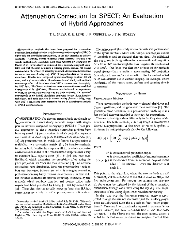 (PDF) Attenuation Correction for SPECT: An Evaluation of Hybrid Approaches