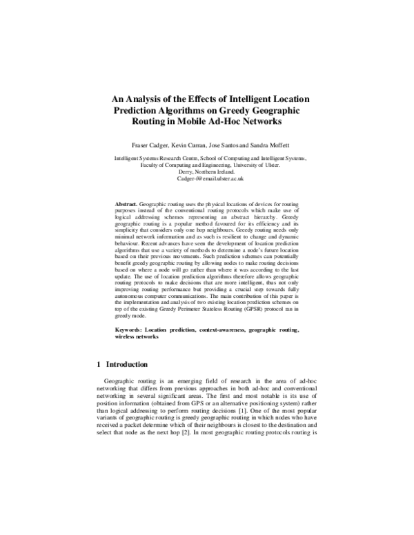 (PDF) An analysis of the effects of intelligent location prediction ...
