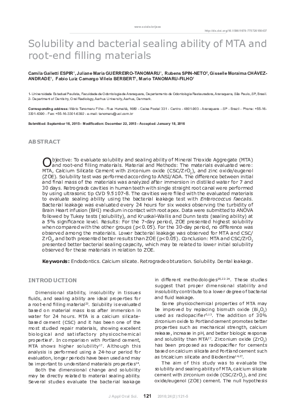 (PDF) Solubility and bacterial sealing ability of MTA and root-end ...