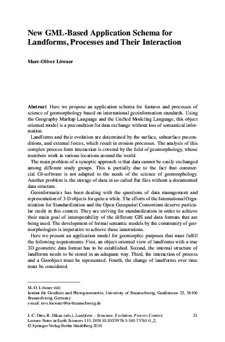 (PDF) New GML-based application schema for landforms, processes and their interaction | Marc ...