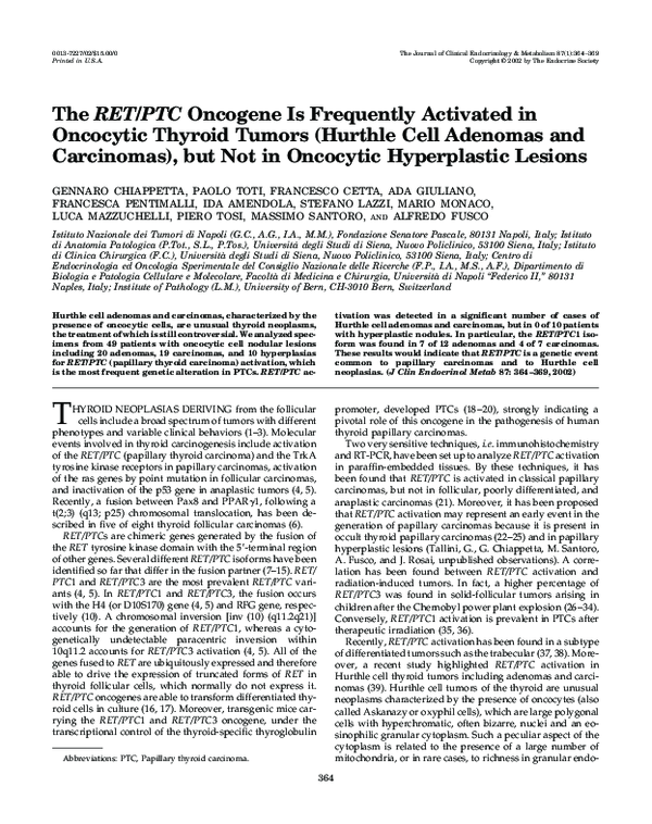 (PDF) The RET/PTC Oncogene Is Frequently Activated in Oncocytic Thyroid ...