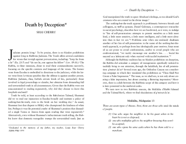 (PDF) Death by Deception