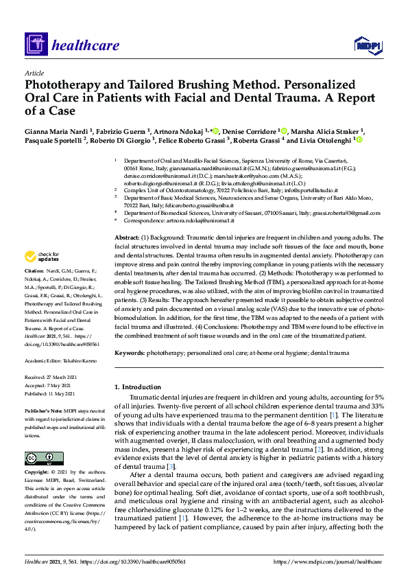 (PDF) Phototherapy and Tailored Brushing Method. Personalized Oral Care ...