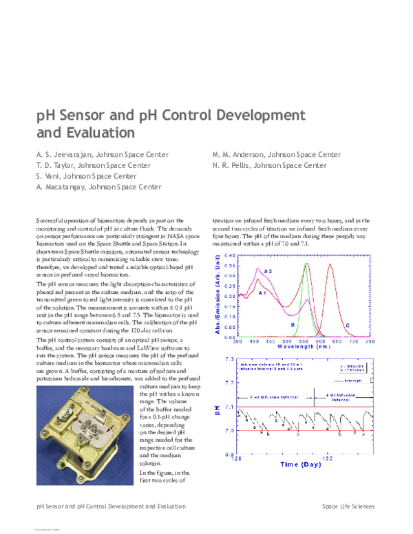 (PDF) pH Sensor and pH Control Development and Evaluation