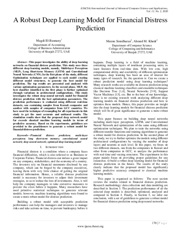 (PDF) A Robust Deep Learning Model for Financial Distress Prediction