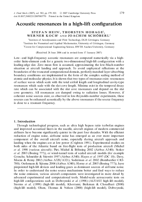 (PDF) Acoustic resonances in a high-lift configuration