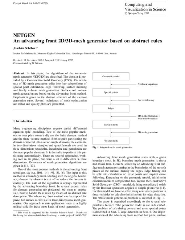 (PDF) NETGEN An advancing front 2D/3D-mesh generator based on abstract rules