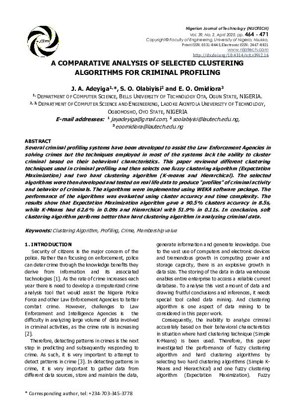 Pdf A Comparative Analysis Of Selected Clustering Algorithms For