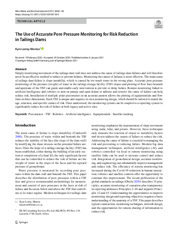 (PDF) The Use of Accurate Pore Pressure Monitoring for Risk Reduction ...