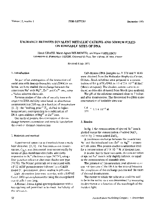 (PDF) Exchange between divalent metallic cations and sodium fixed on ...
