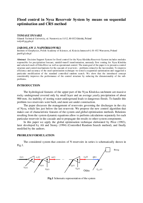 (PDF) Flood control in Nysa Reservoir System by means on sequential ...