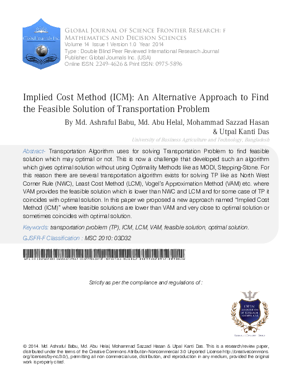 (PDF) Implied Cost Method (ICM): An Alternative Approach to Find the ...