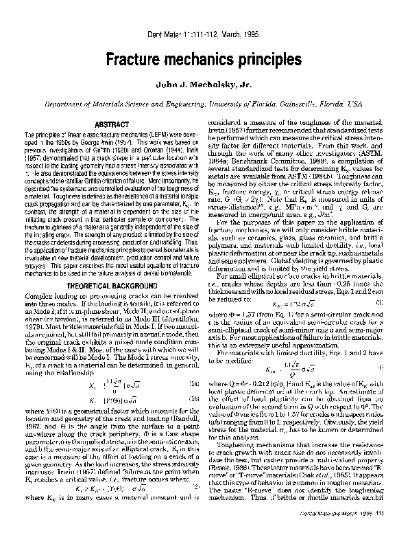 (PDF) Fracture mechanics principles