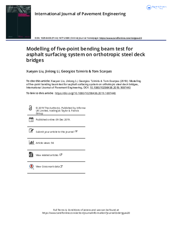 (PDF) Modelling of five-point bending beam test for asphalt surfacing ...