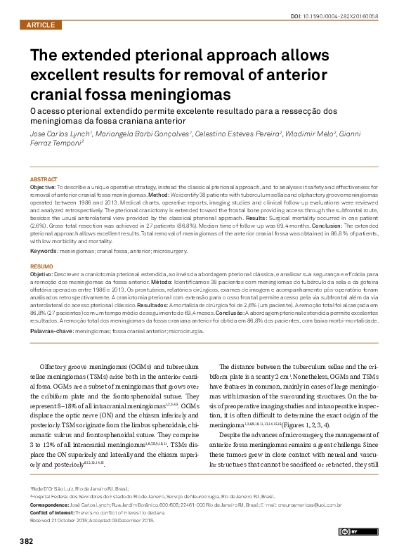 (PDF) The extended pterional approach allows excellent results for ...