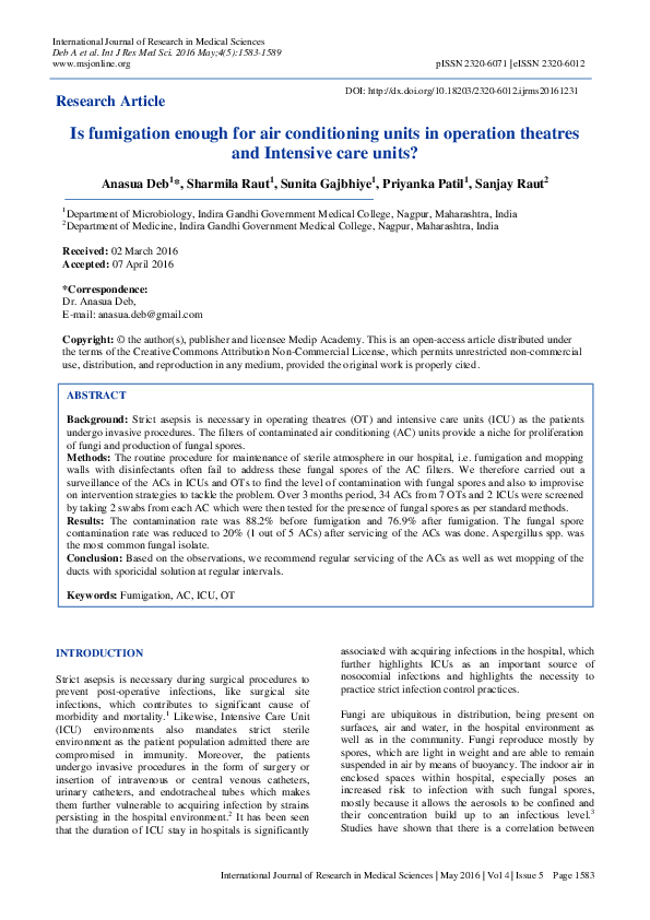 (PDF) Is fumigation enough for air conditioning units in operation ...