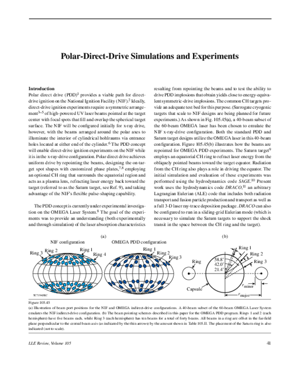 (PDF) Polar-direct-drive simulations and experiments