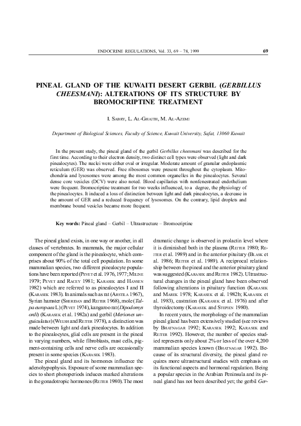 (PDF) Pineal gland of the Kuwaiti desert gerbil (Gerbillus cheesmani ...