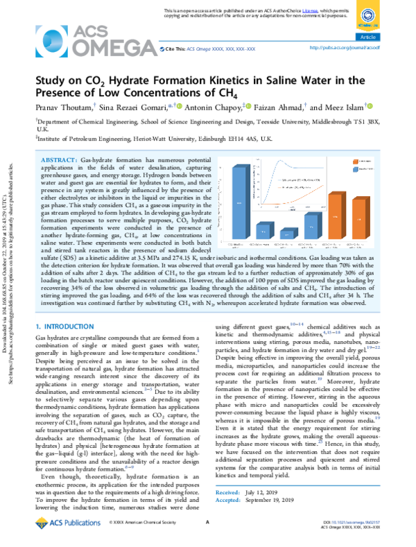 (PDF) Study on CO2 Hydrate Formation Kinetics in Saline Water in the ...