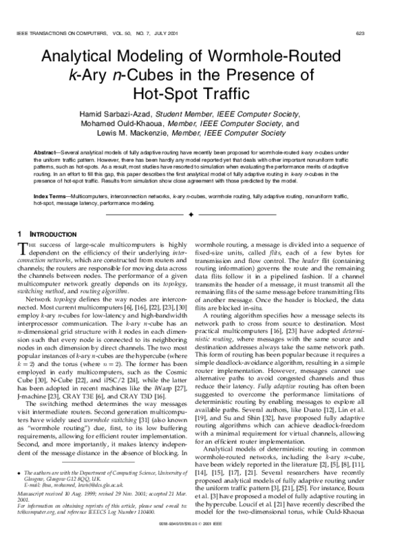 (PDF) Analytical modeling of wormhole-routed k-ary n-cubes in the presence of hot-spot traffic