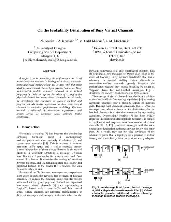 (PDF) On the probability distribution of busy virtual channels