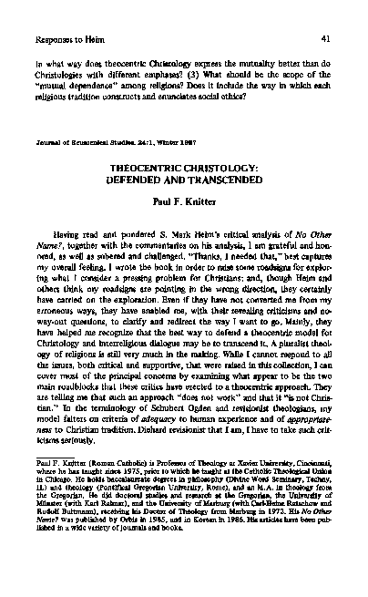 (PDF) Theocentric Christology: Defended and Transcended