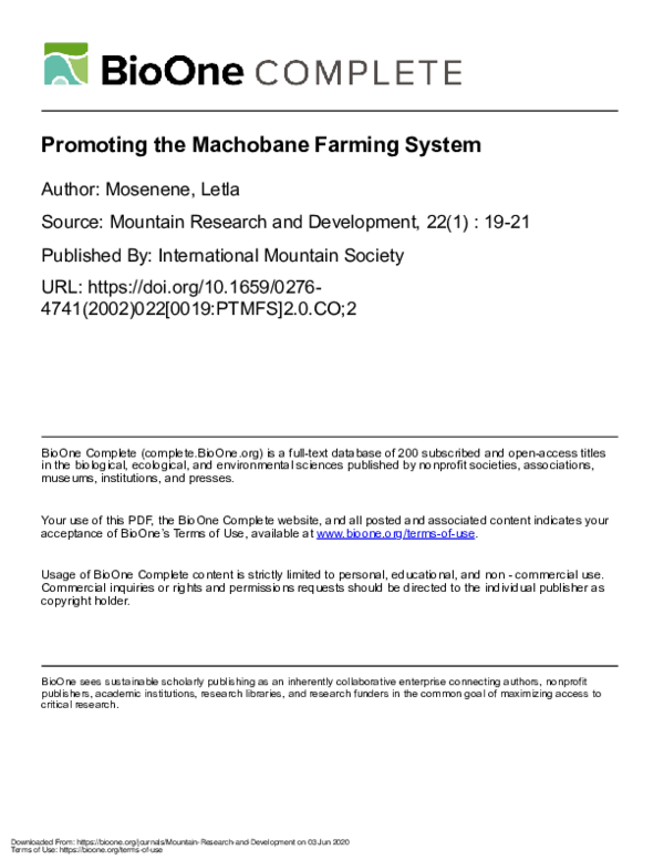 (PDF) Promoting the Machobane Farming System