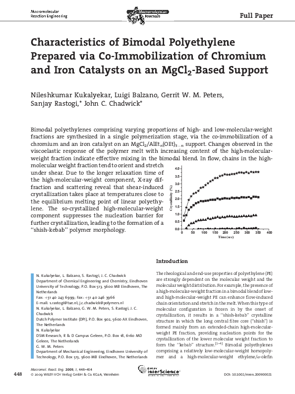 (PDF) Characteristics of Bimodal Polyethylene Prepared via Co ...