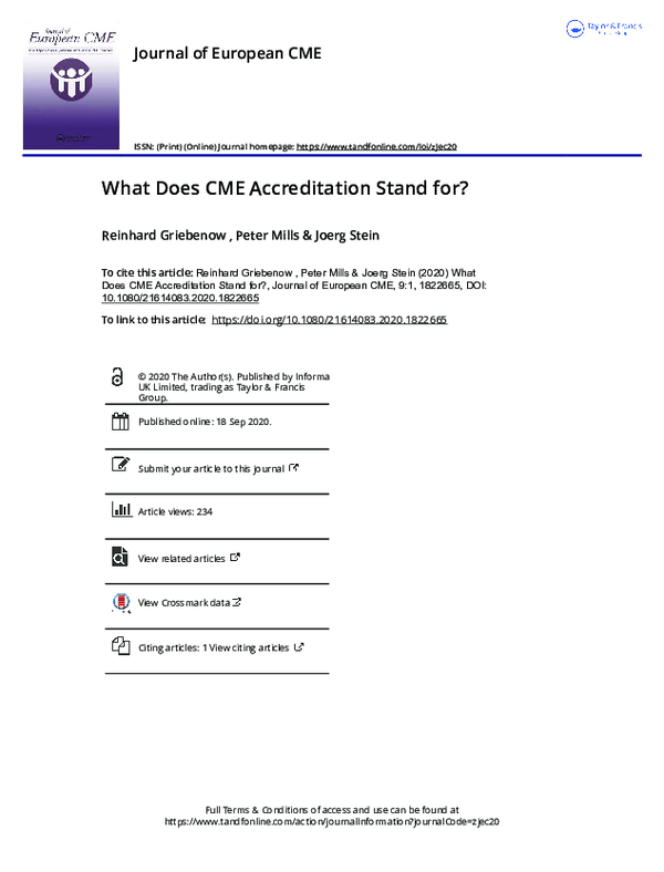 (PDF) What Does CME Accreditation Stand for?