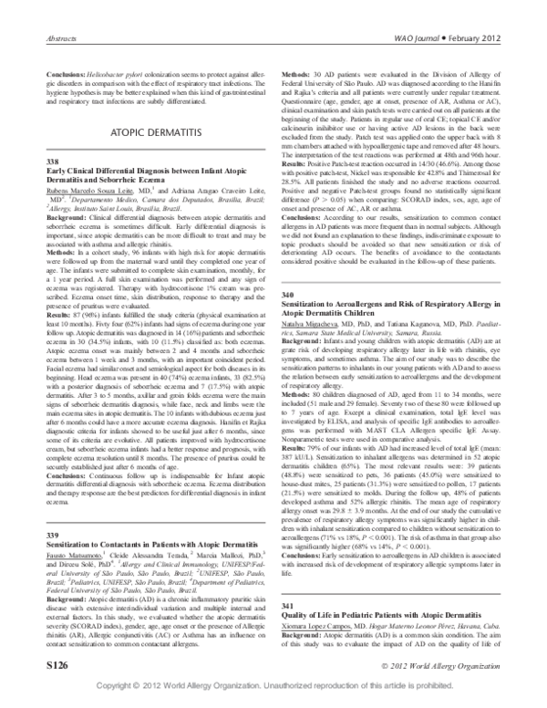 (PDF) 338 Early Clinical Differential Diagnosis between Infant Atopic ...