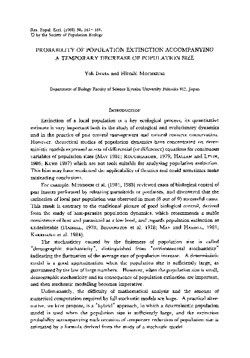 (PDF) Probability of population extinction accompanying a temporary ...